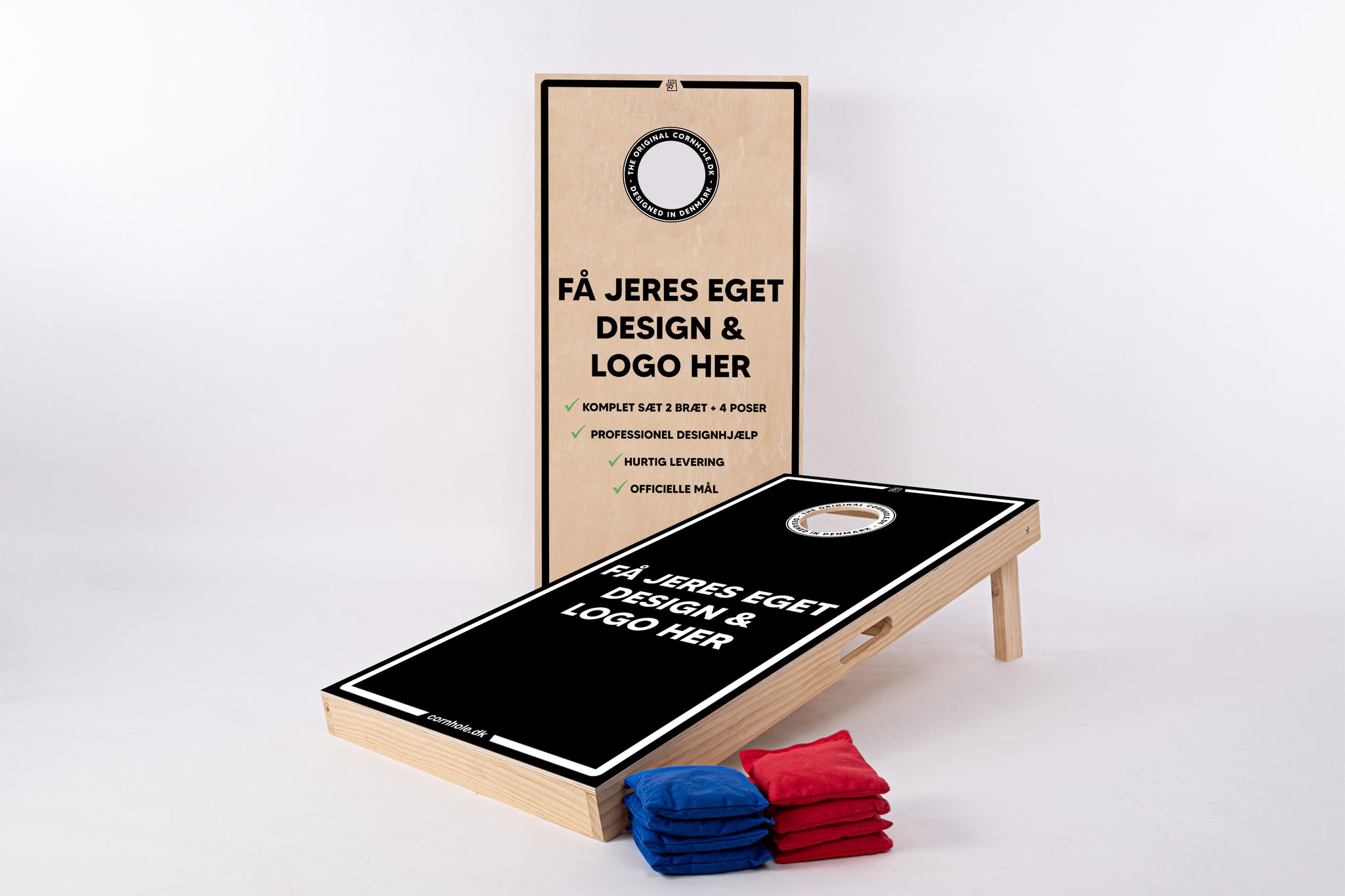 Custom Cornholesæt 120x60 cm | Lav dit eget design | cornhole.dk